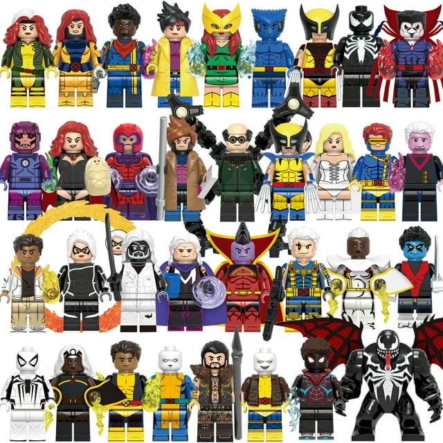 34Pcs Superhero X-Men Action Figures Wolverine Minifigures Building ...