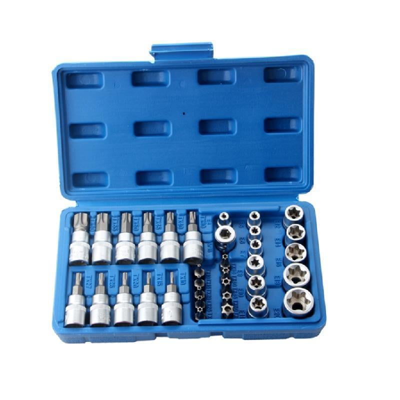 34Pieces 3/8'' Drive Socket and Bit Set Tamper Proof Security Bits Ratchet Socket Set for Home ...