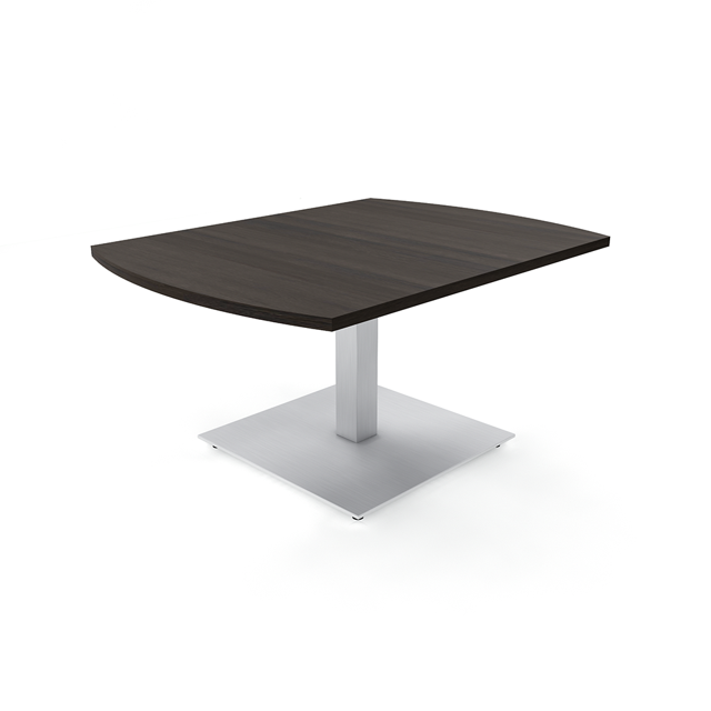 34X45 Small Arc Rectangle Shaped Coffee Table With Square Metal Base ...