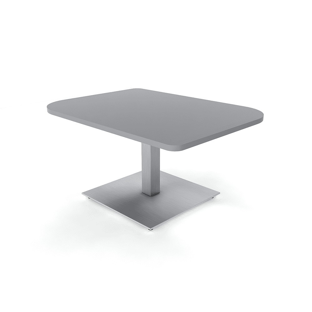 34X45" Small Duo Shaped Coffee Table With Square Metal Base - Walmart.com