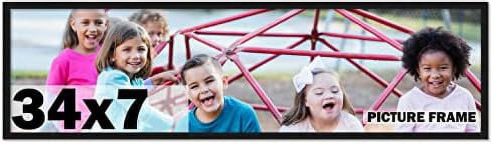 34X7 Frame Black Picture Frame - Complete Modern Photo Frame Includes ...