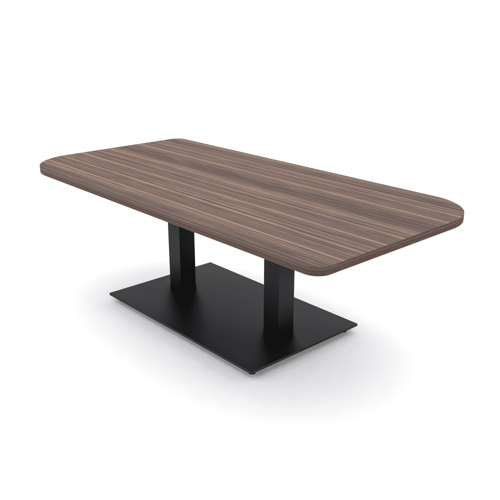 34X70" Small Duo Shaped Coffee Table With Square Metal Base - Walmart.com