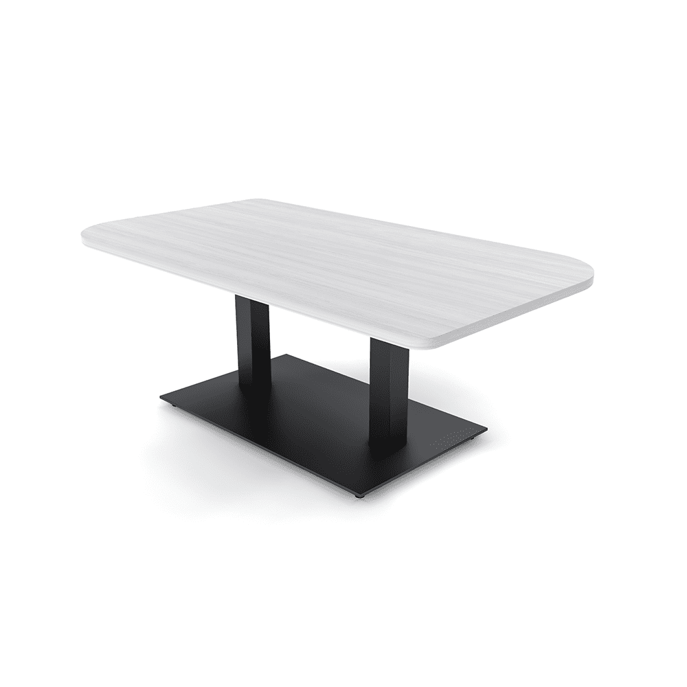 34X70" Small Duo Shaped Coffee Table With Square Metal Base - Walmart.com