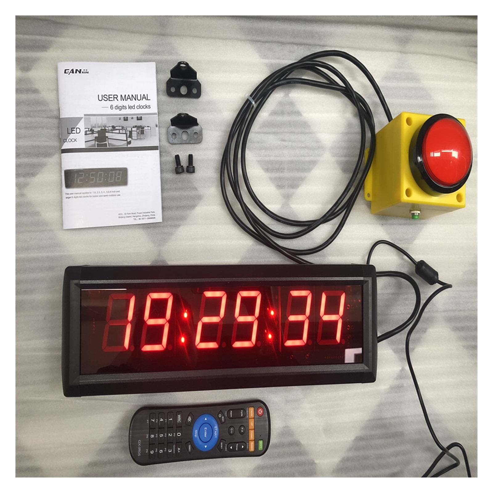 34cm Led Countdown Clock Stopwatch, With Button 2m Cable Button Reset ...