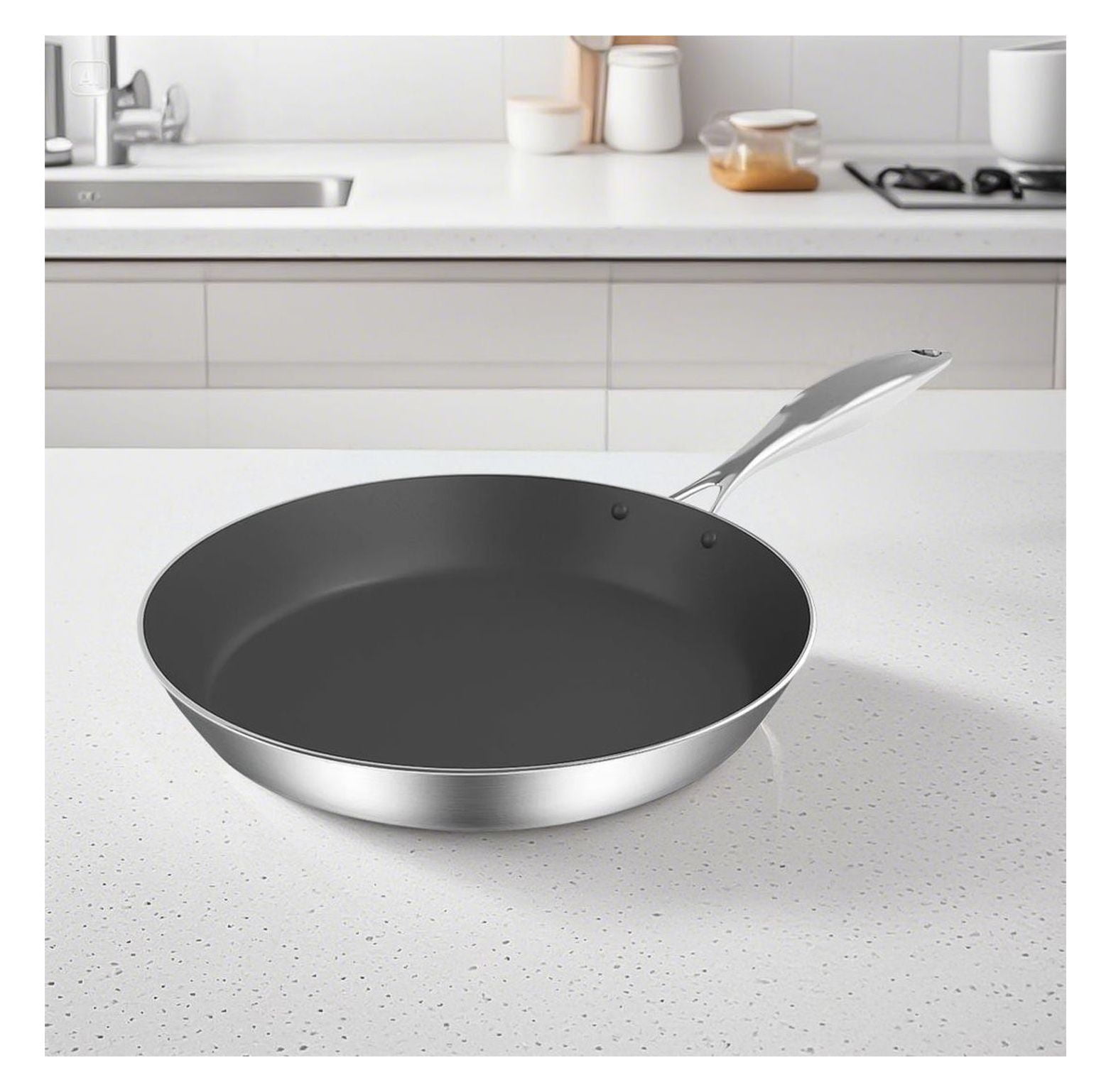34cm Stainless Steel Fry Pan, Nonstick Induction Cooking Frying Pan ...