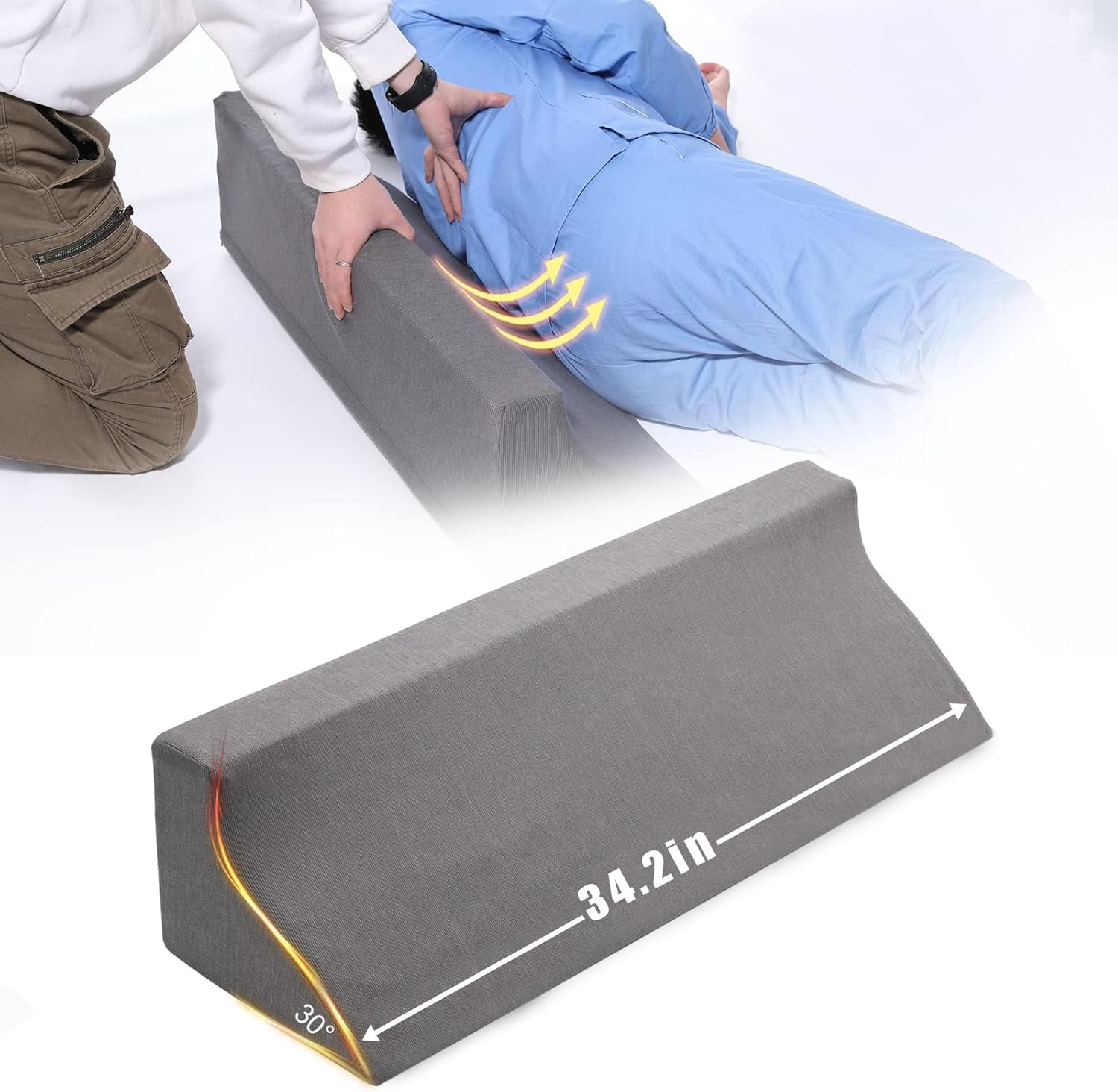 34in Wedge Pillow for Sleeping,Bed Wedge Pillows for After Surgery Body ...