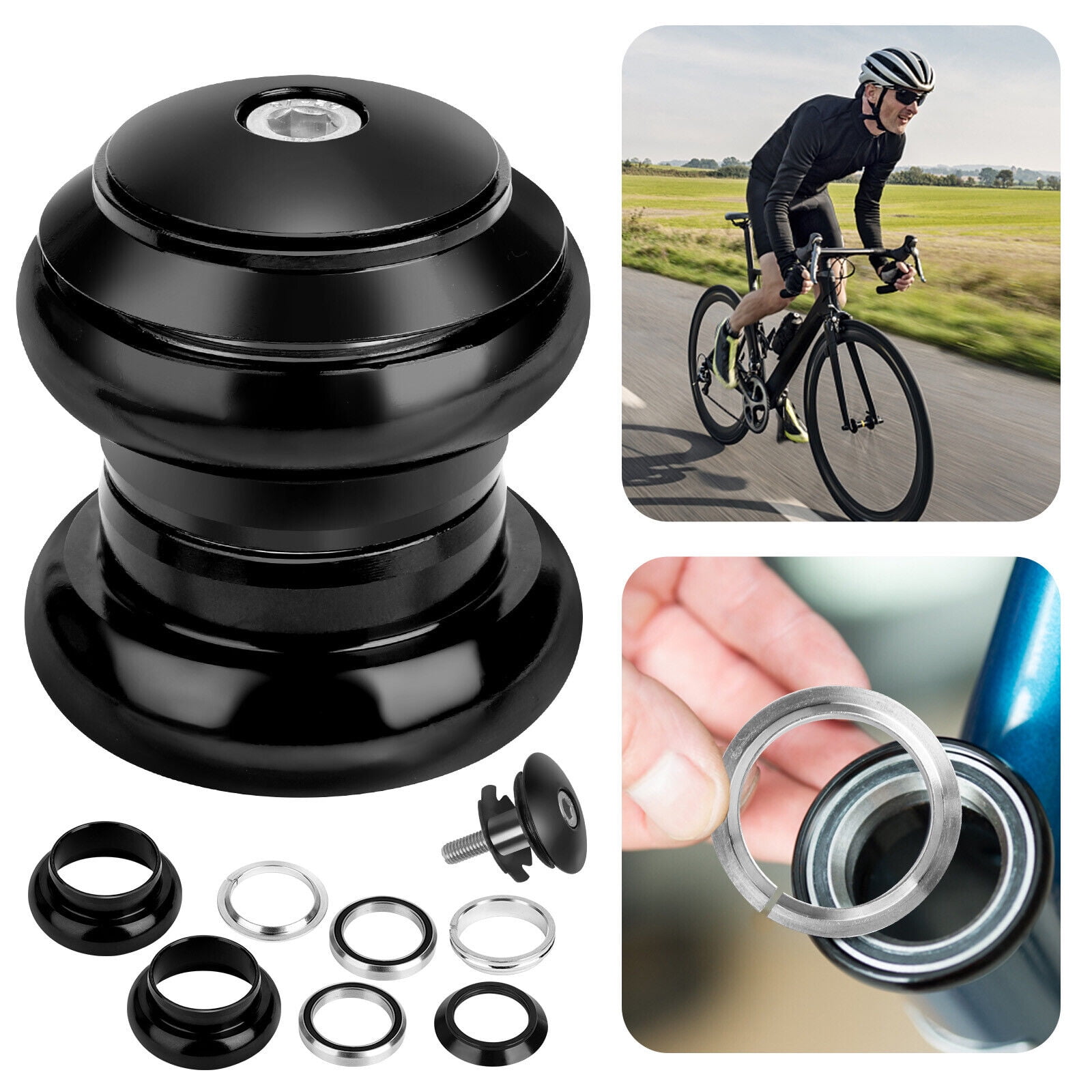 34mm 1-1/8" Threadless MTB Road Bike Bicycle Sealed External Bearing ...