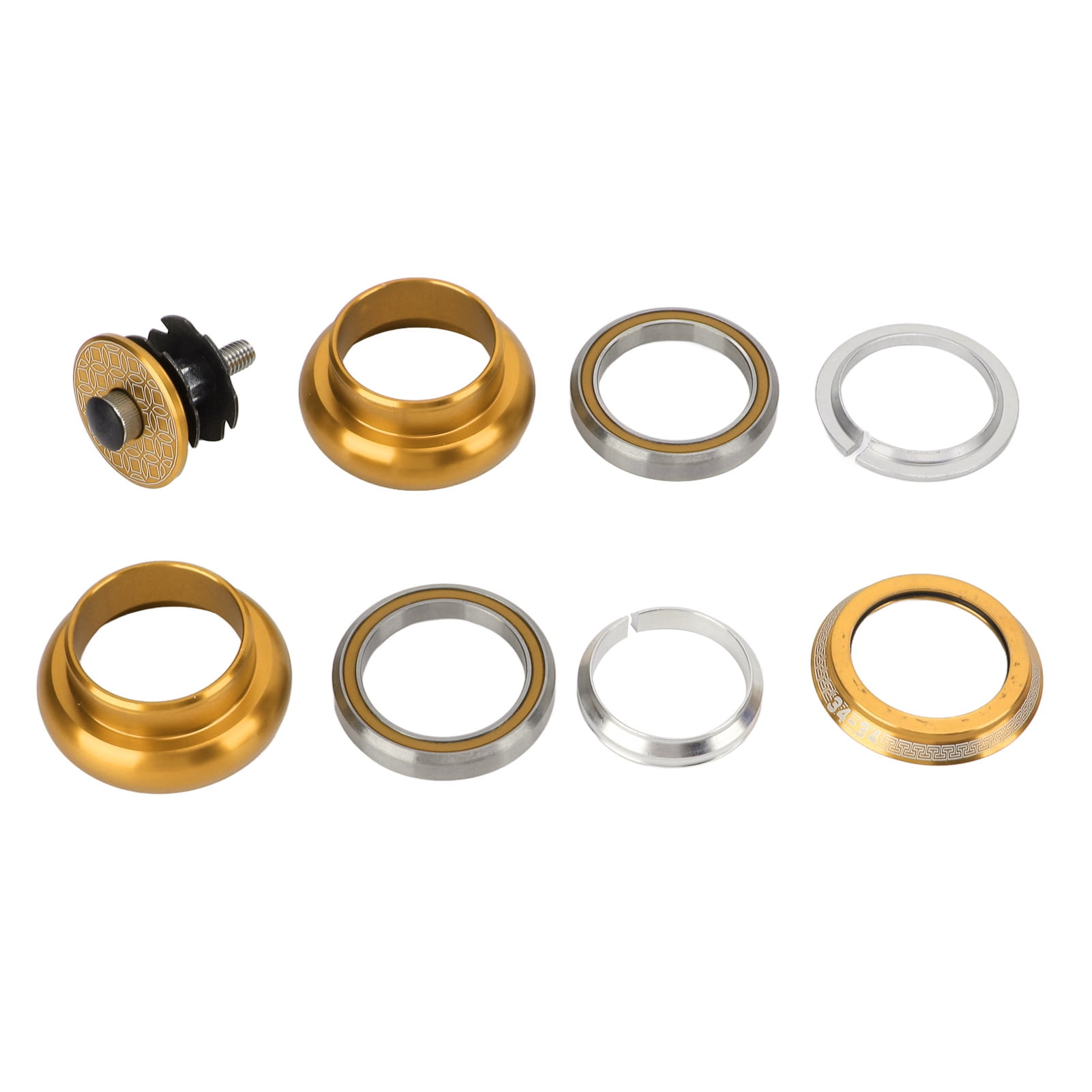 34mm Bike Headset with Double Bearings for Mountain & Road Bikes - Gold ...
