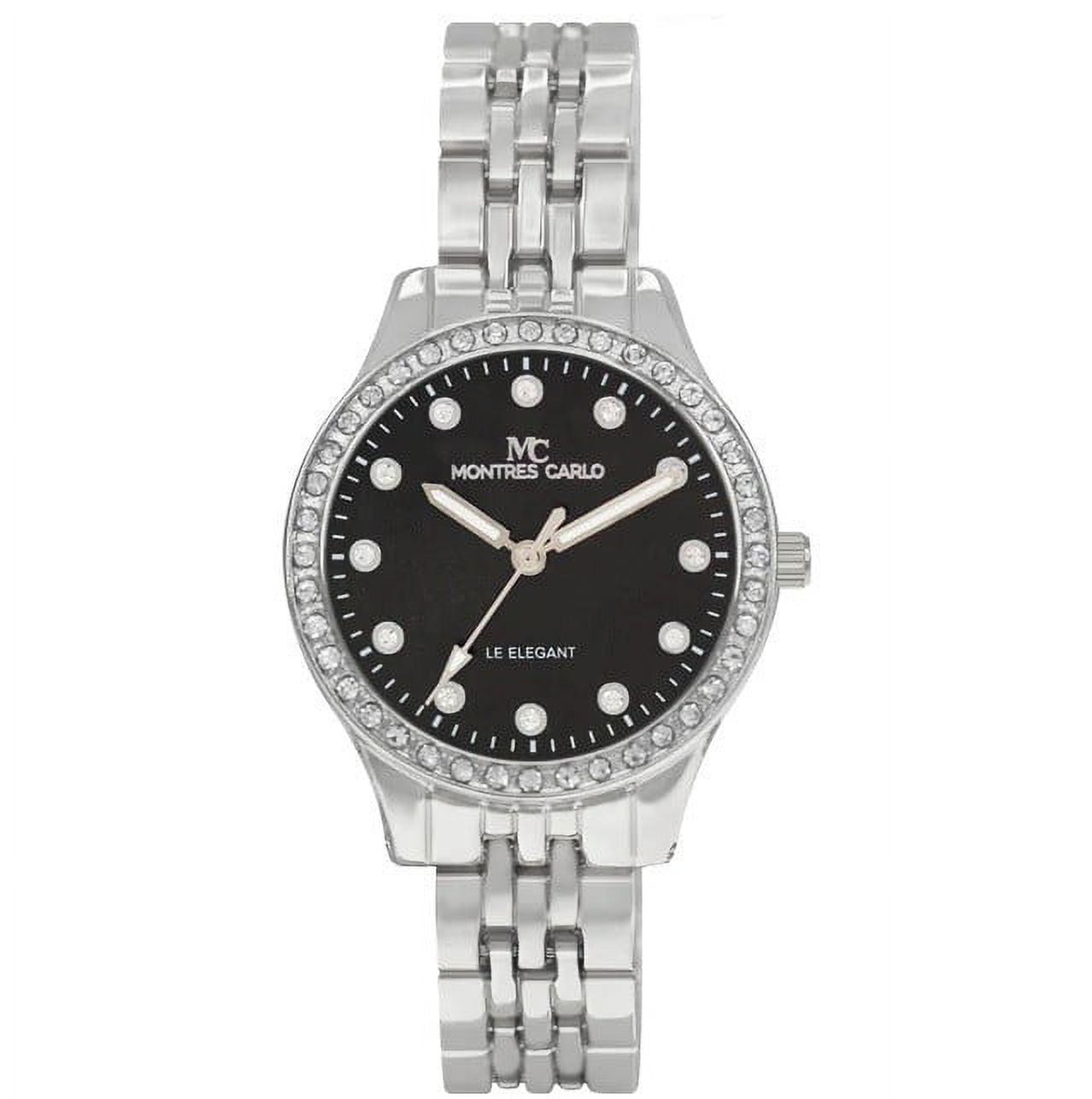 34mm Montres Carlo Fashion Women's Quartz Luxury Stones Dress Bracelet ...