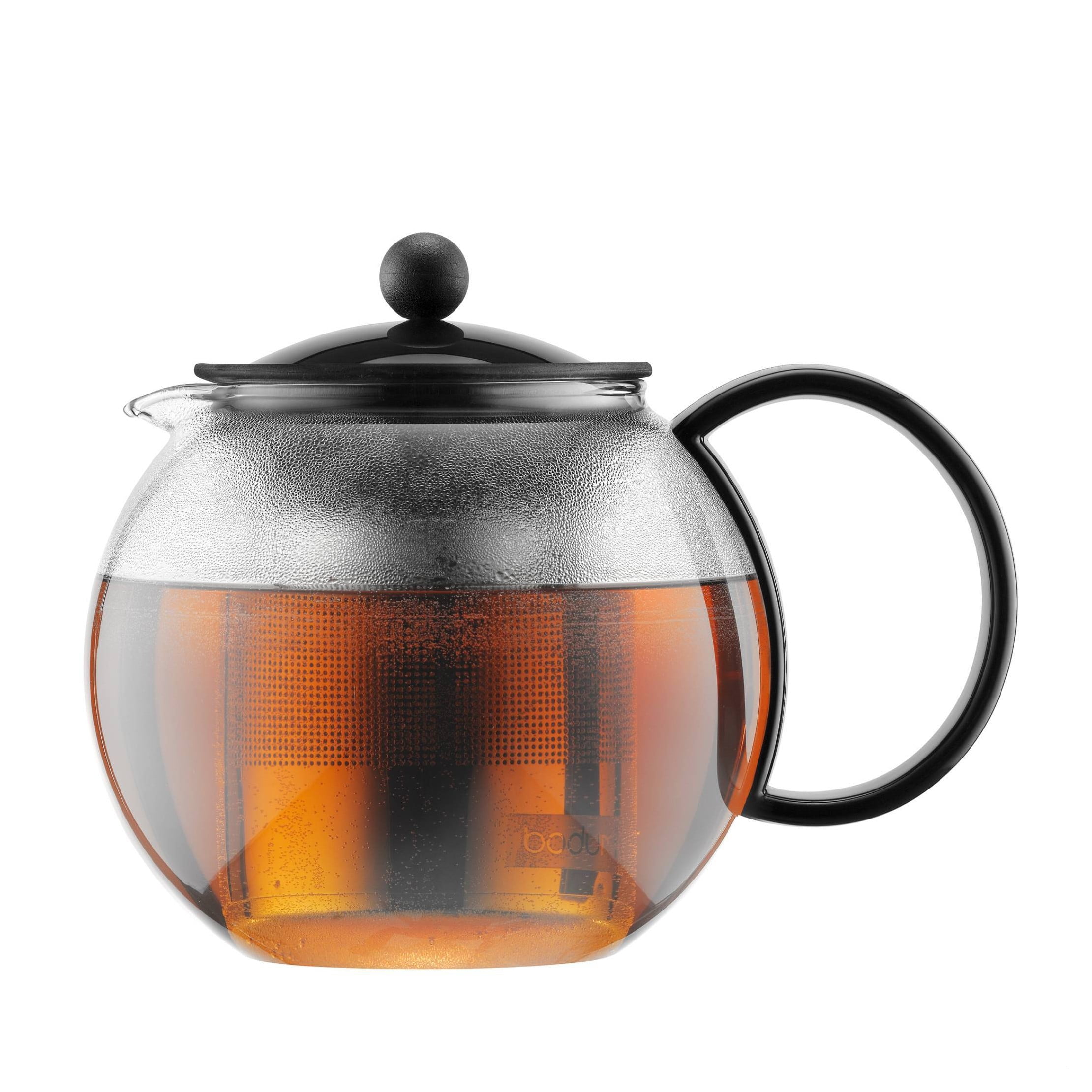 34oz Assam Tea Press with Stainless Steel Filter: Glass Teapot ...