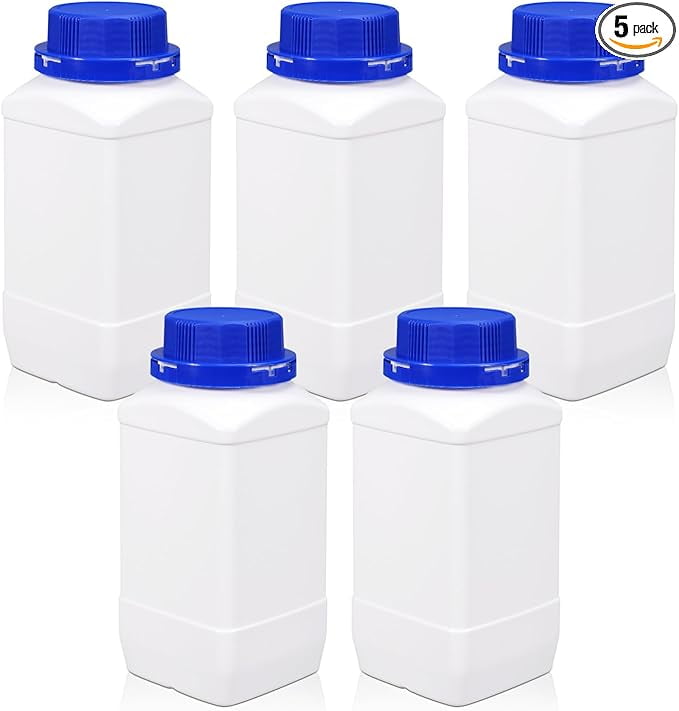 34oz Plastic Lab Chemical Reagent Bottles, Square Sample Storage ...