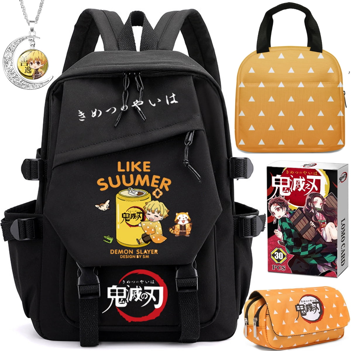 34pcs Demon Slayer Agatsuma Zenitsu School Backpack kits - Walmart.com