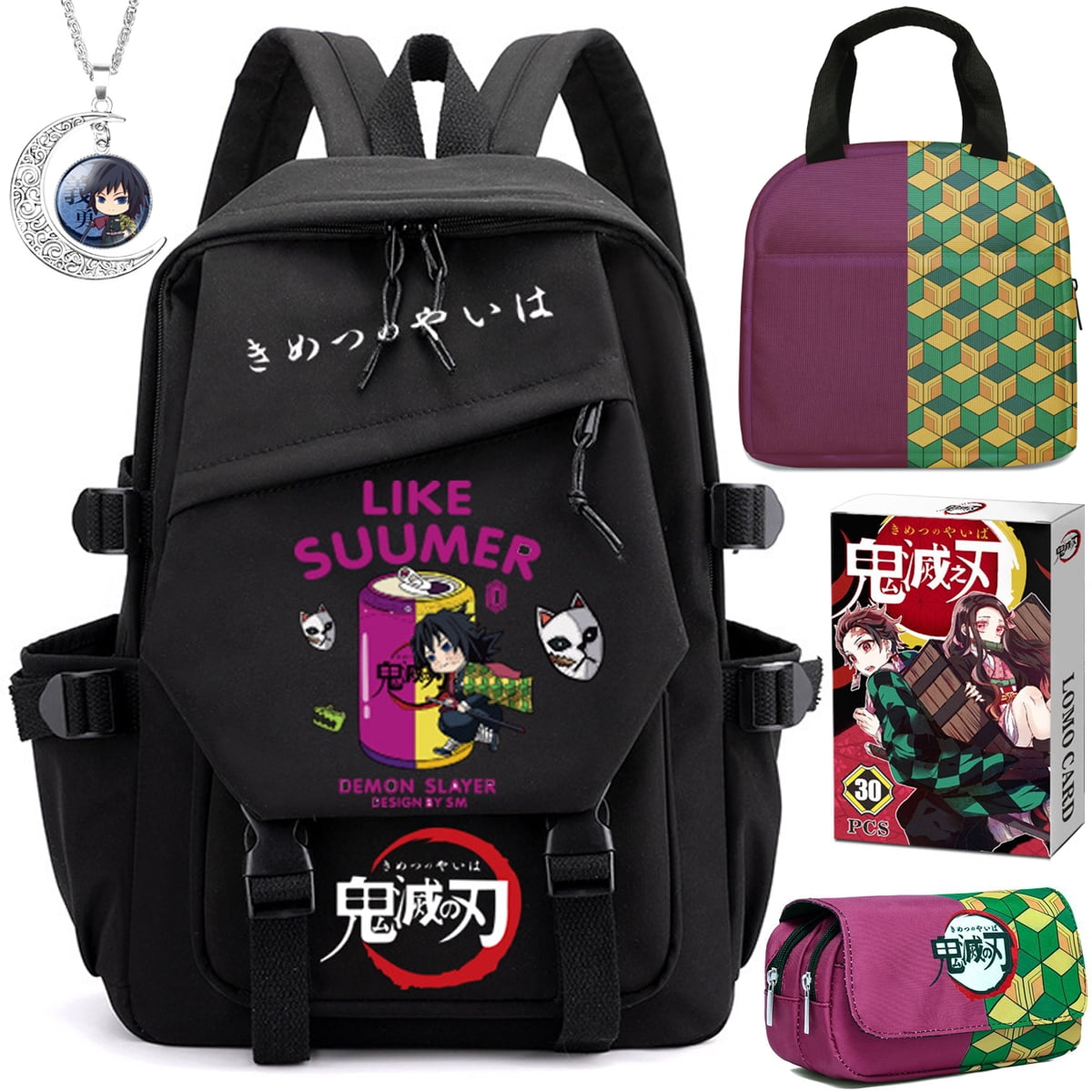 34pcs Demon Slayer Agatsuma Zenitsu School Backpack kits - Walmart.com