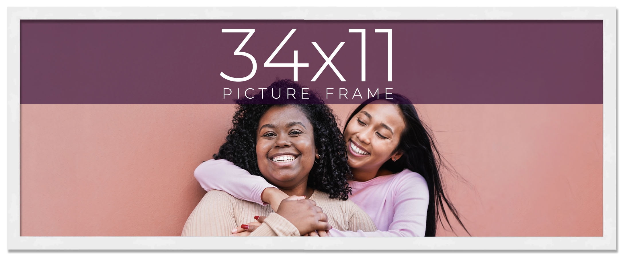 34x11 Frame White Real Wood Picture Frame Width 0.75 inches | Interior ...