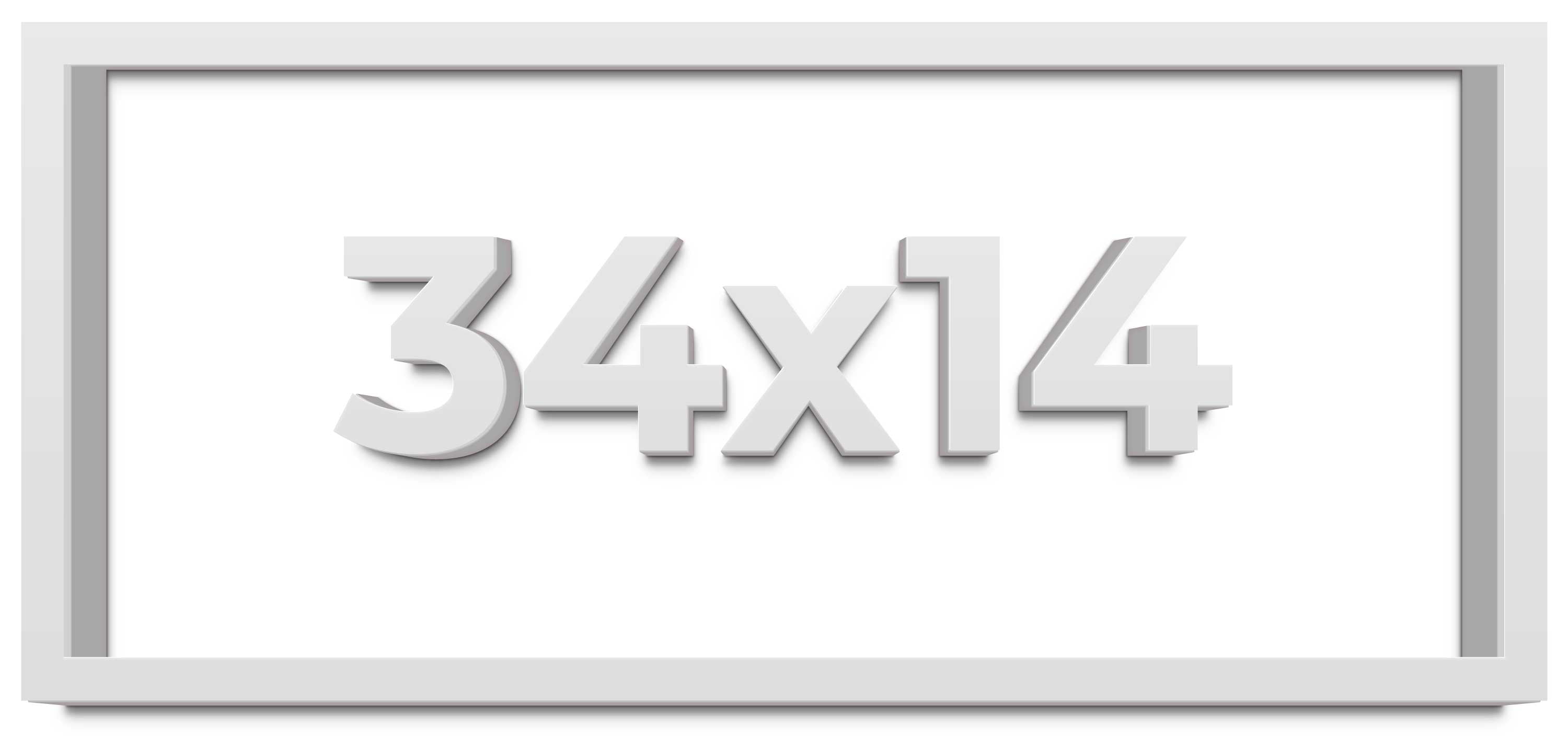 34x14 Shadow Box High Gloss White Display Frame | 1.625 Inches Deep | 1 ...