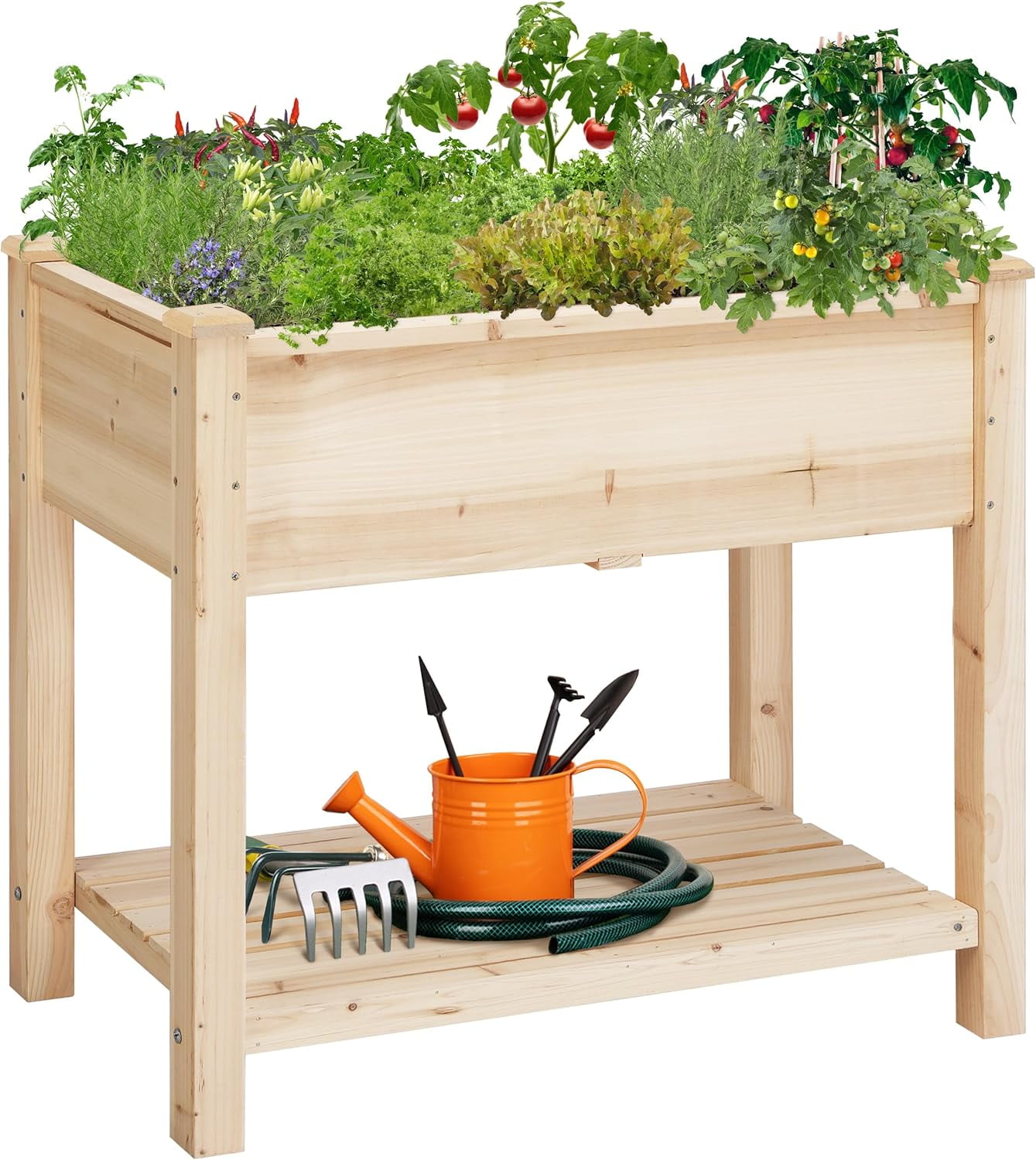 34x18x30in Horticulture Raised Garden Bed Planter Box with Legs and ...