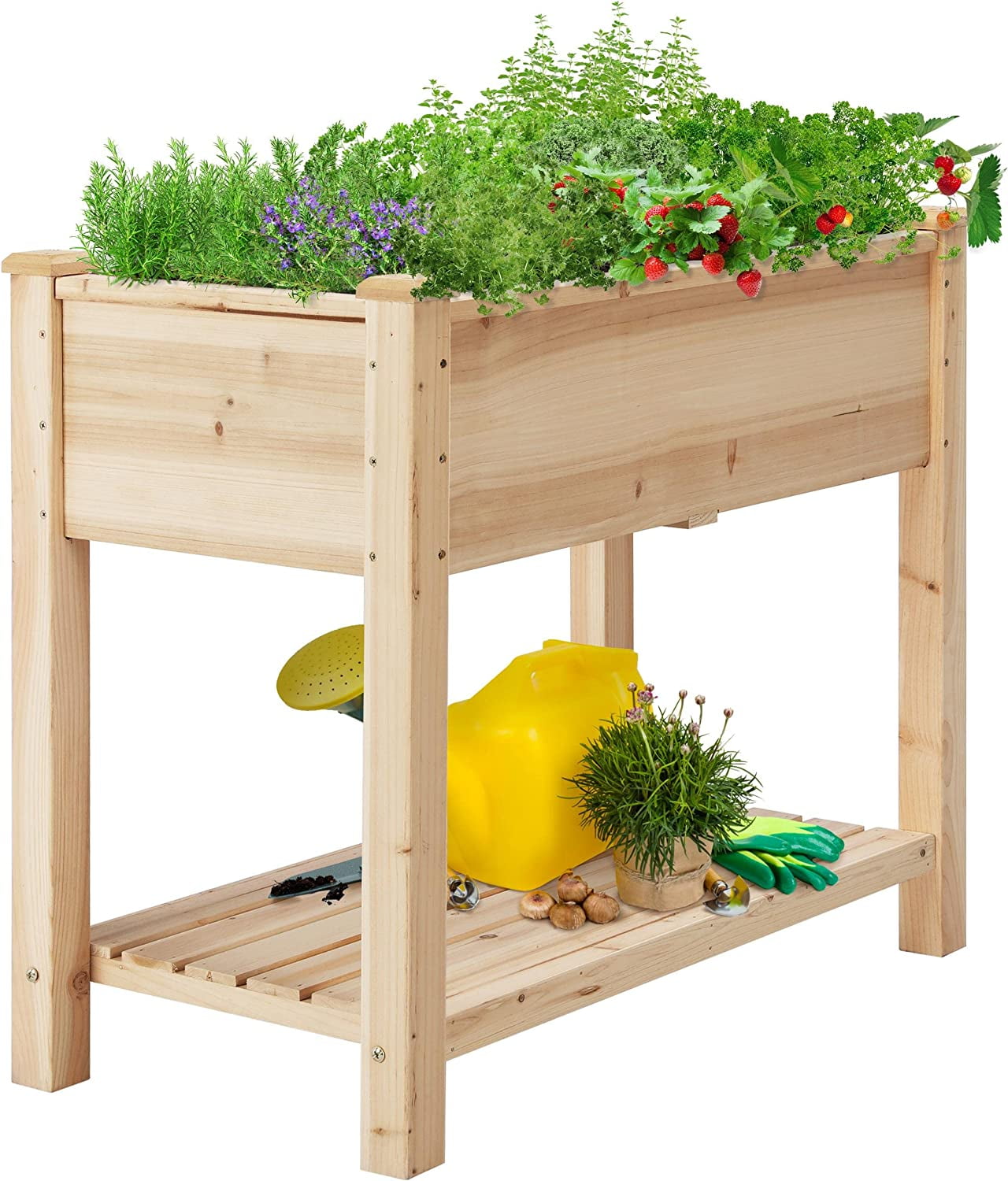 34x18x30in Horticulture Raised Garden Bed Planter Box with Legs ...