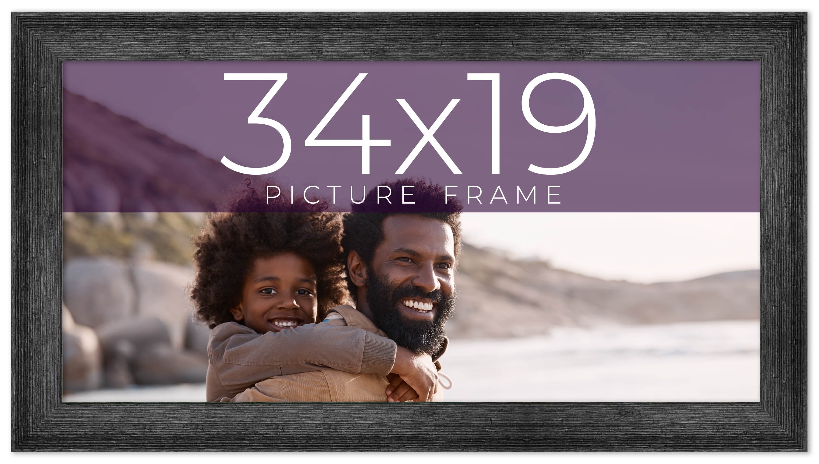 34x19 Frame Black Real Wood Picture Frame Width 1.5 inches | Interior ...