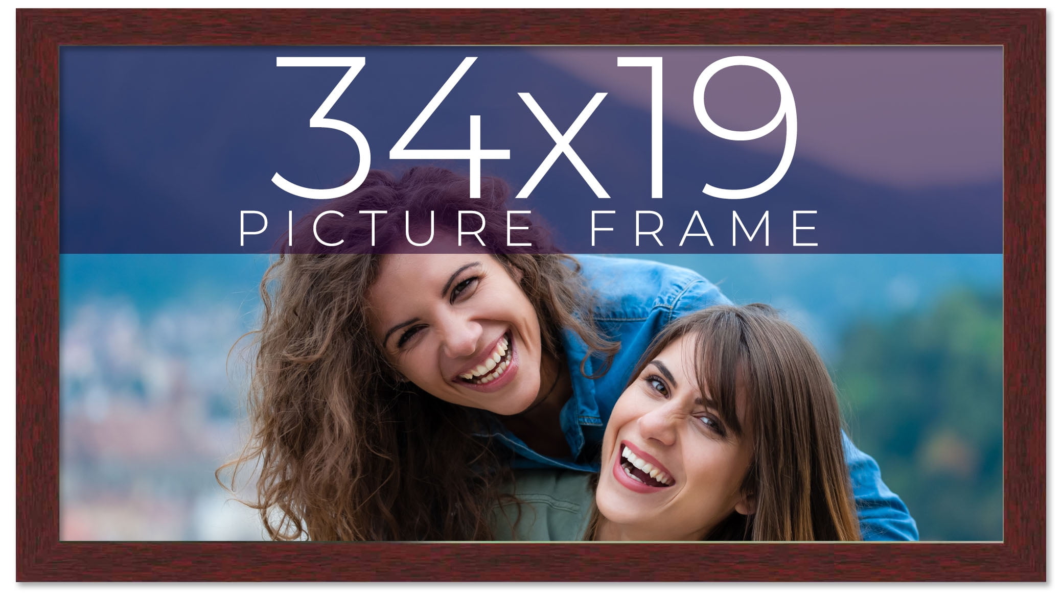 34x19 Frame Brown Solid Wood Picture Frame Width 0.75 Inches | Interior ...