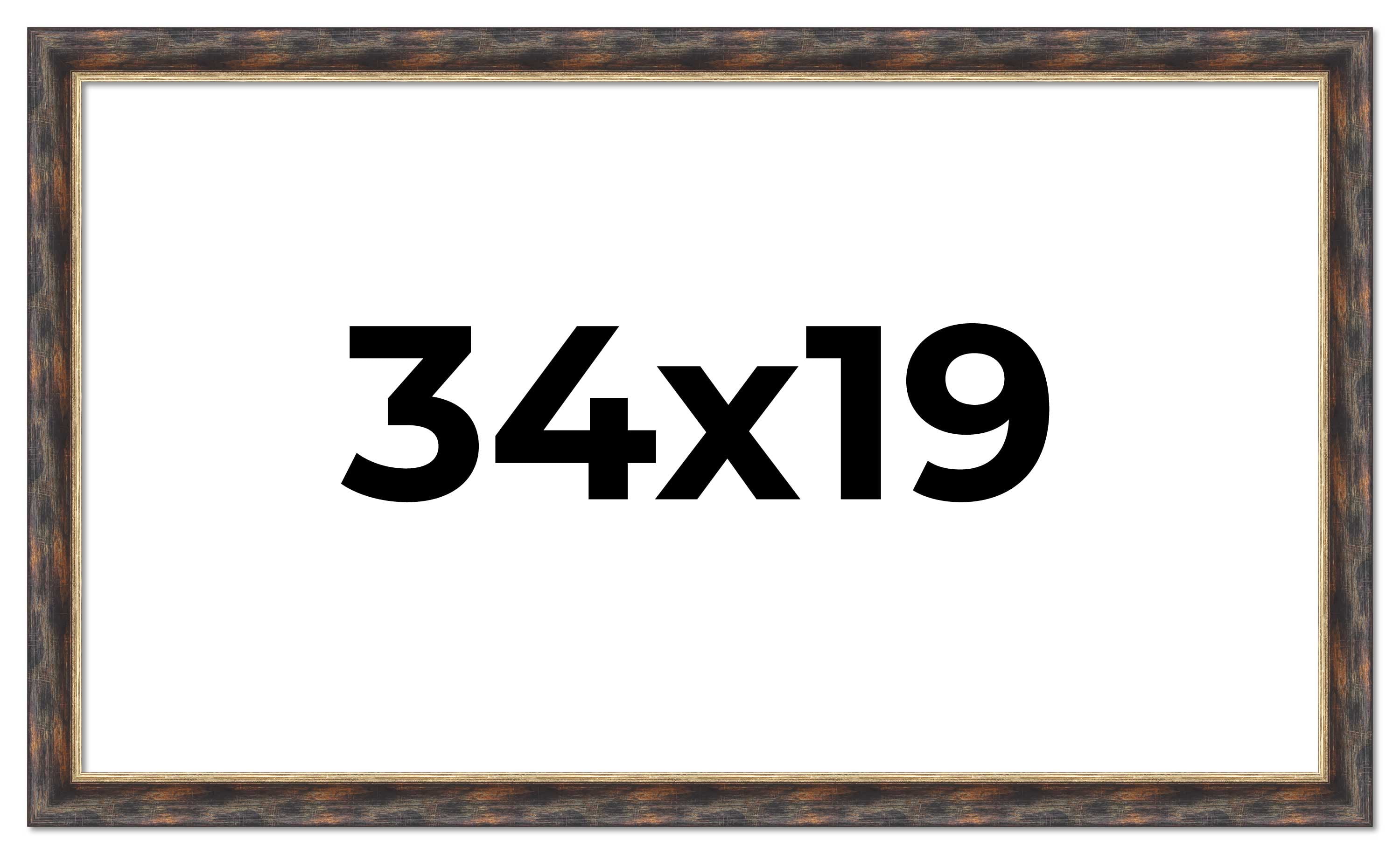 34x19 Frame Gold Real Wood Picture Frame Width 1.5 inches | Interior ...