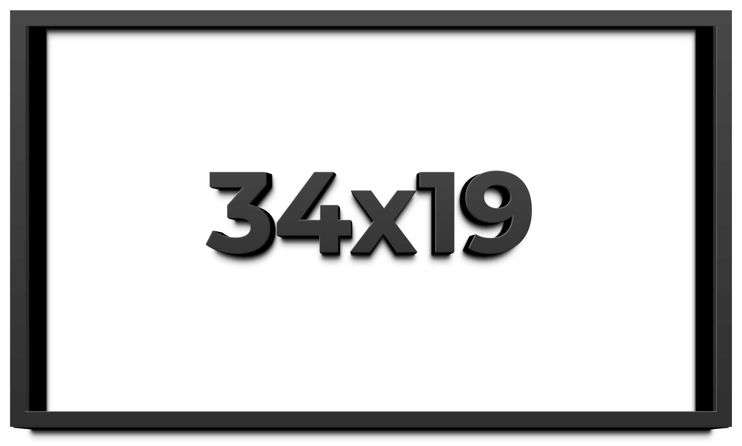 34x19 Shadow Box Frame Black | 2 Inches Deep Real Wood Contemporary ...