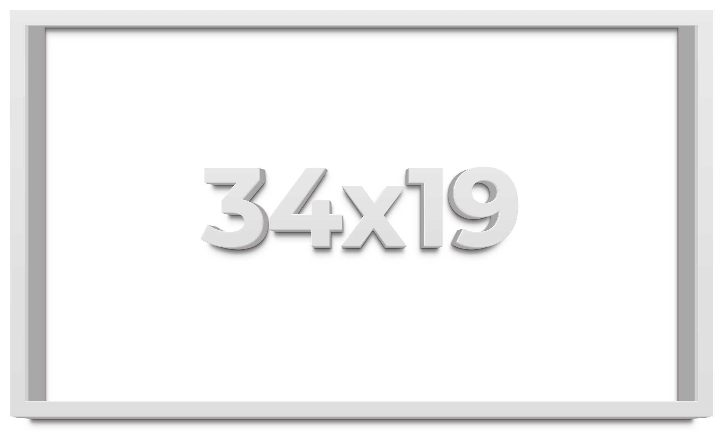 34x19 Shadow Box Frame White | 1 Inches Deep Real Wood Contemporary ...