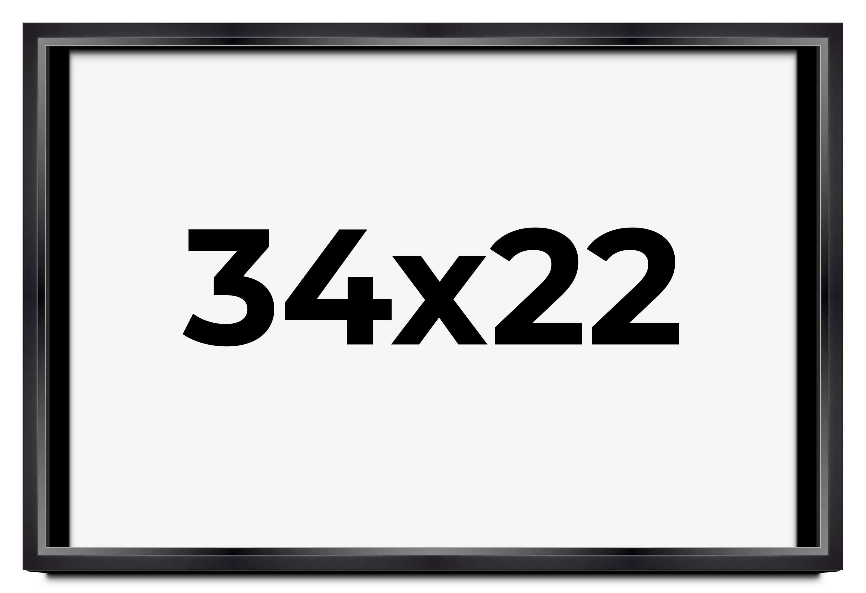 34x22 Black Shadowbox Frame - Interior Size 34x22 by 1.5 Inches - Made ...