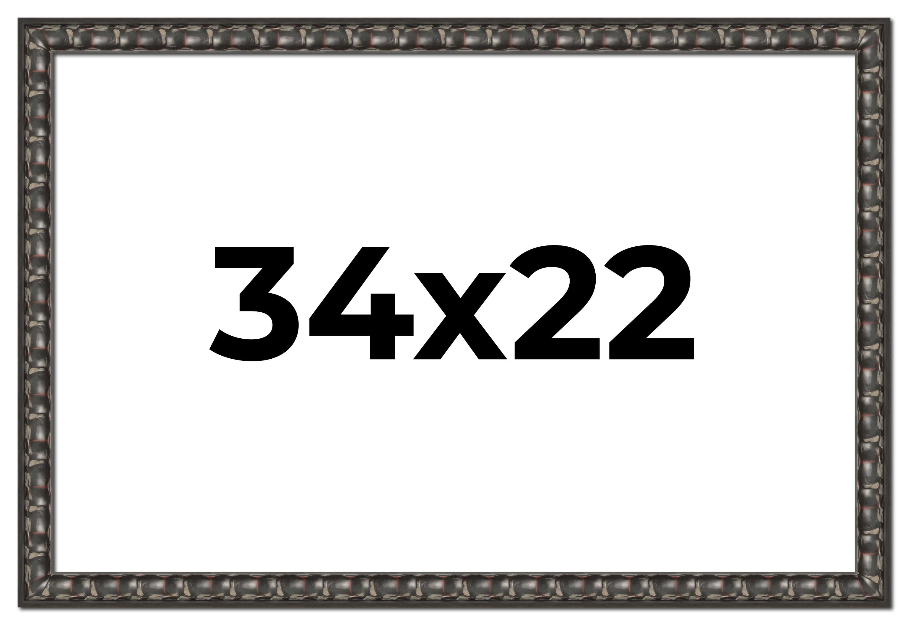 34x22 Frame Black-Brown Medieval Solid Wood Picture Frame | 1.5 Inch ...