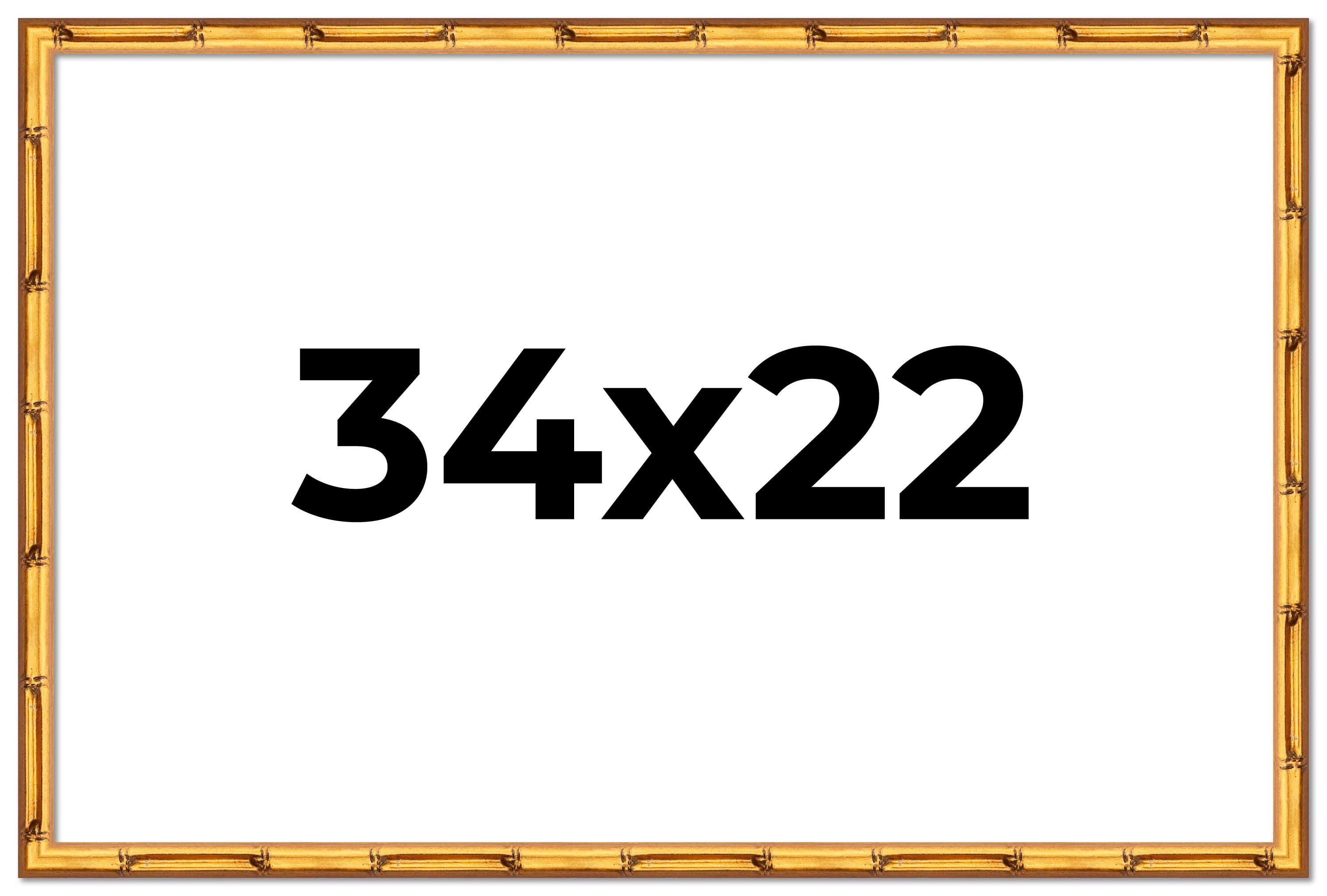 34x22 Frame Gold Bamboo Solid Wood Picture Frame | 0.75 Inch Moulding ...