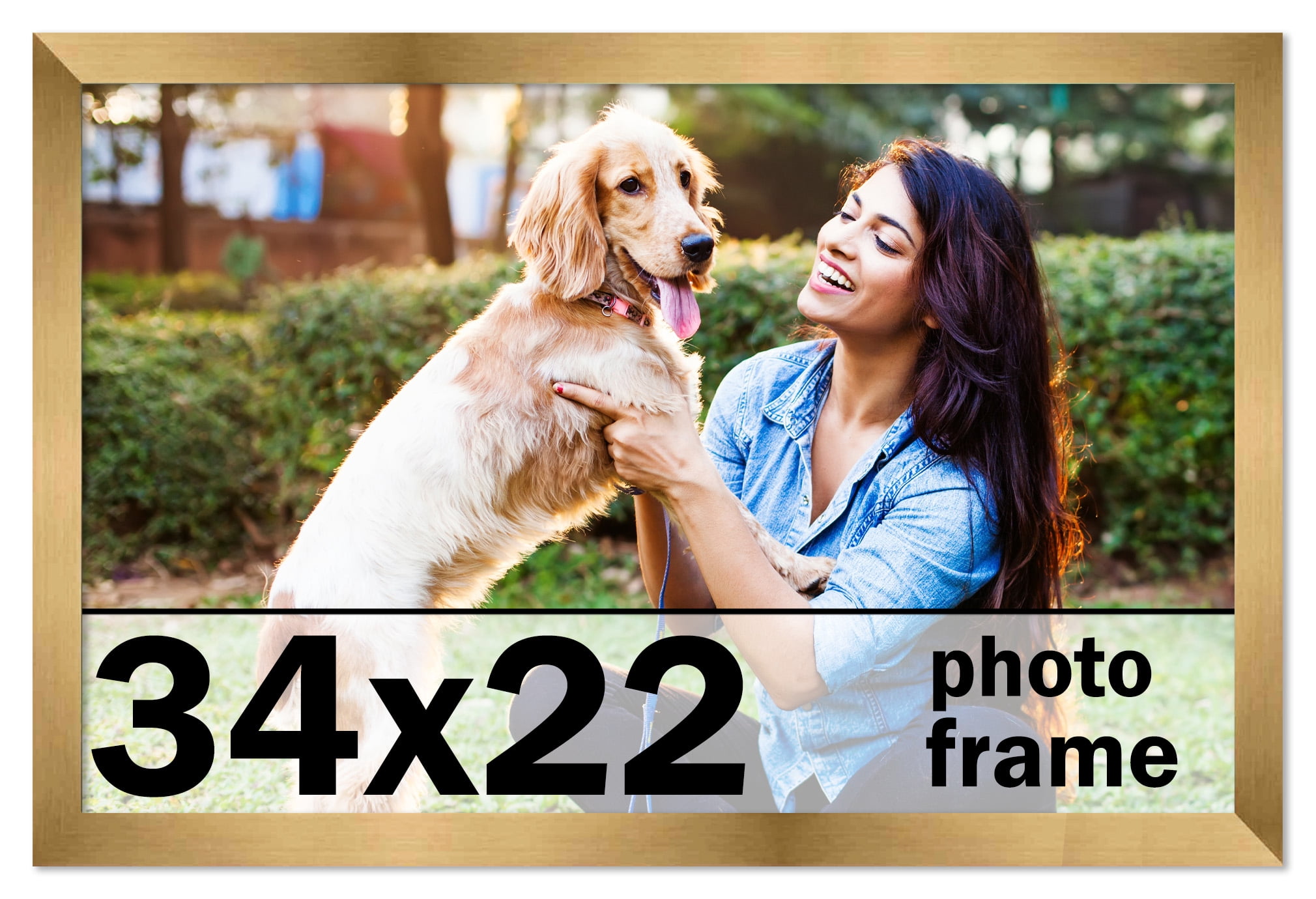 34x22 Metallic Bronze Wood Picture Frame - With Acrylic Front and Foam ...