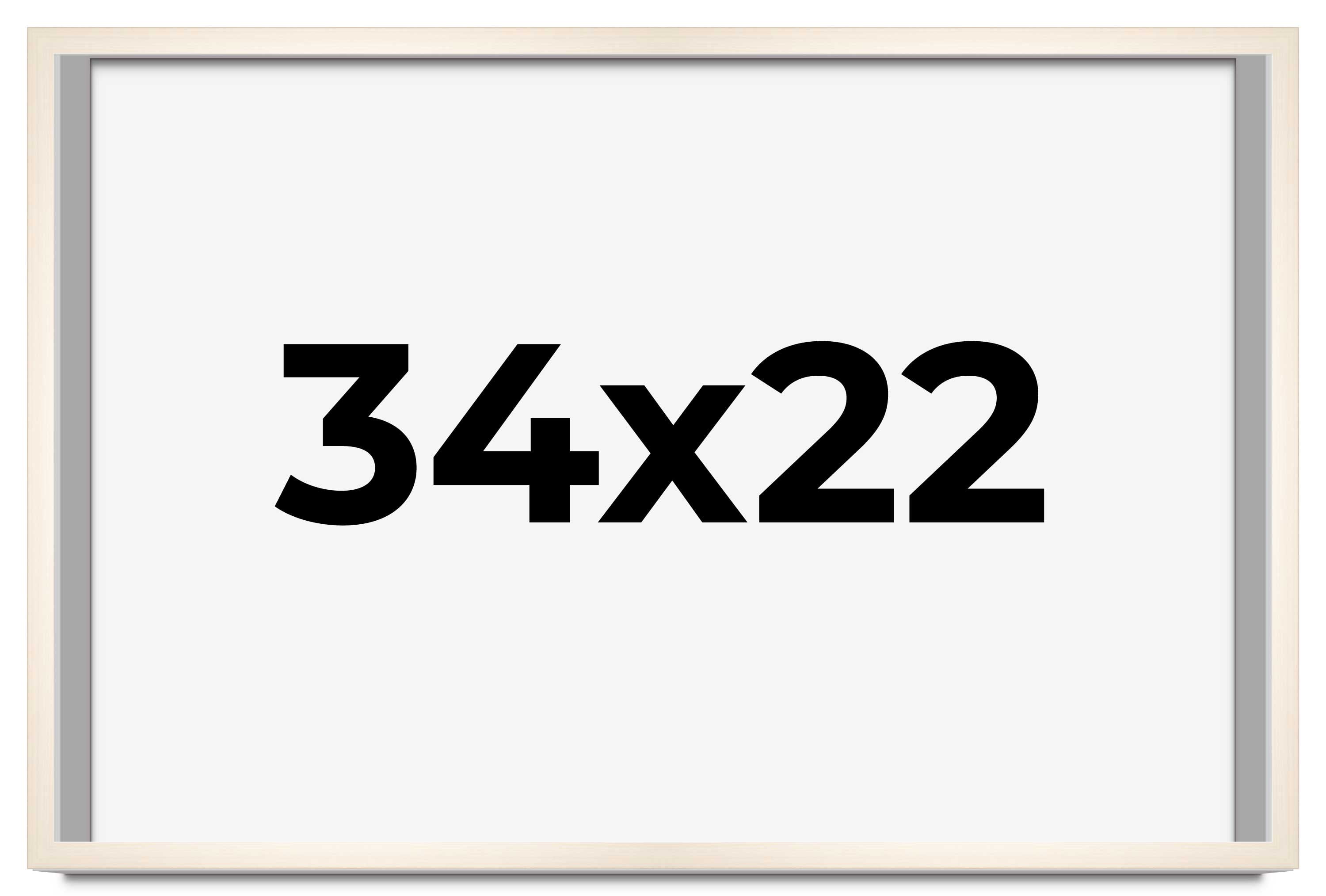 34x22 Frame White Wash Solid Wood Picture Frame | 0.8125 Inch Moulding ...