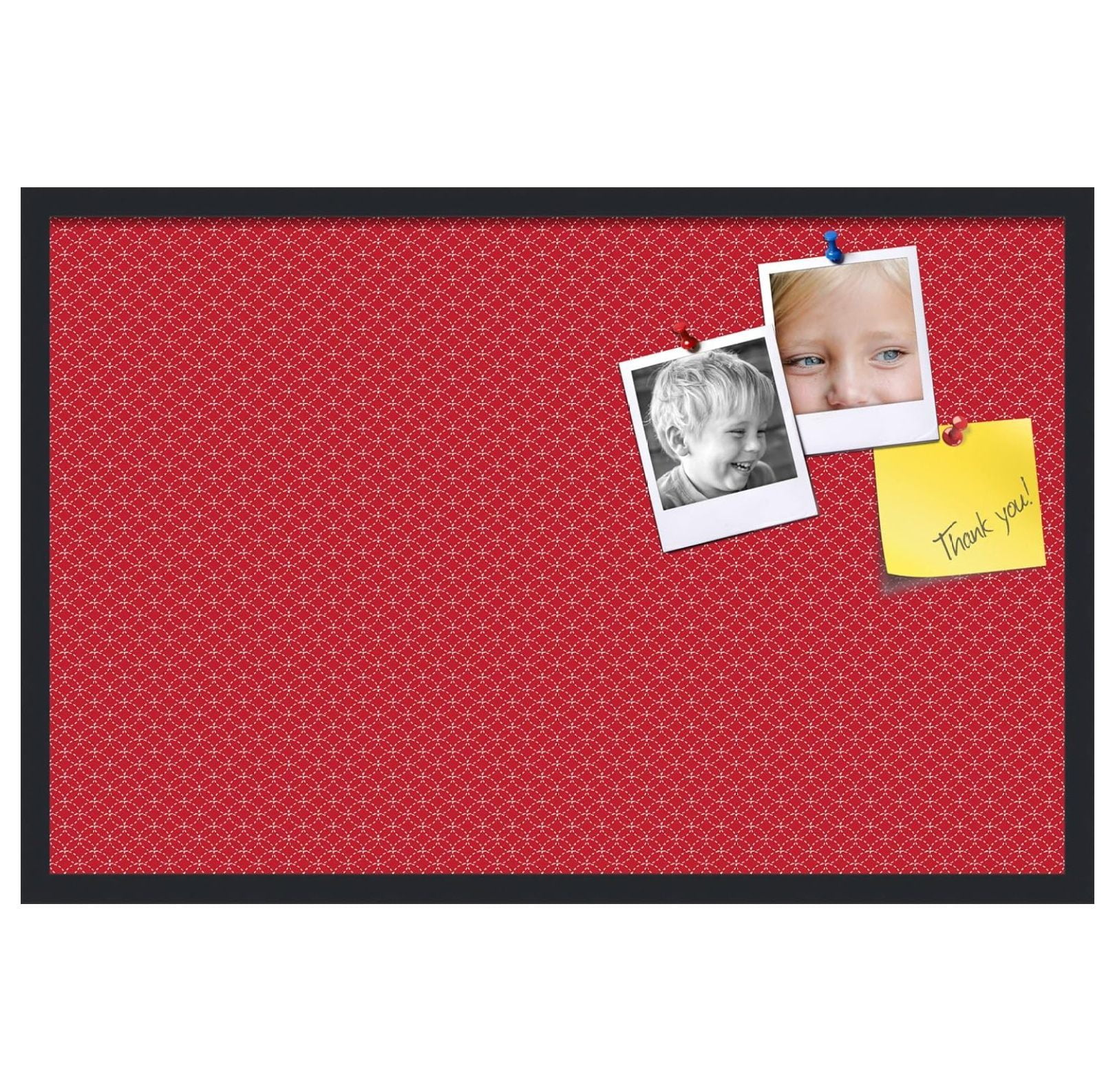 34x22 Inch Cork Bulletin Board. This Decorative Framed Pin Board Comes ...