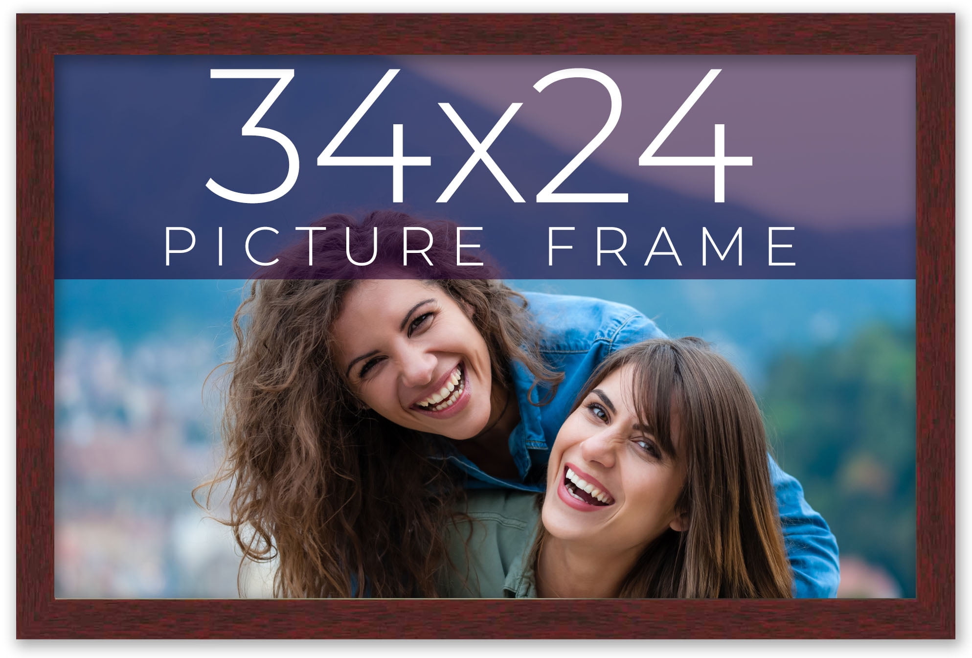 34x24 Frame Brown Solid Wood Picture Frame Width 0.75 Inches | Interior ...