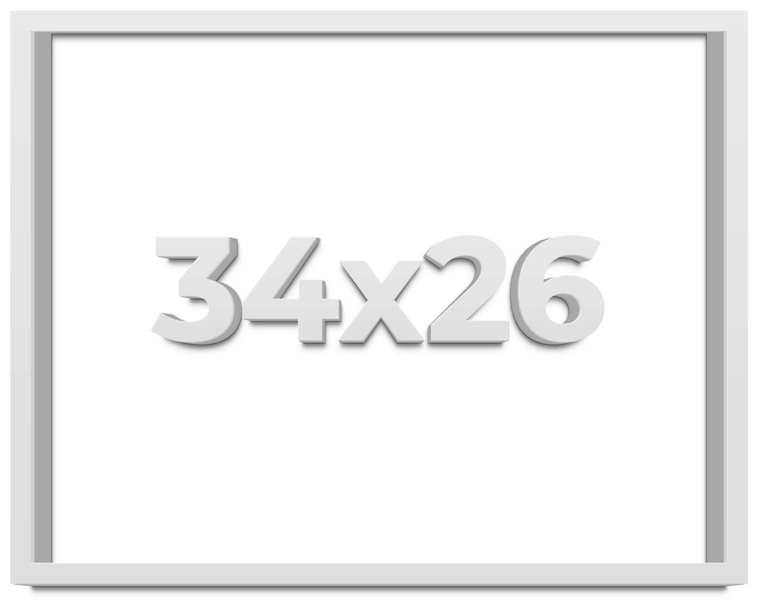 34x26 Shadow Box High Gloss White Display Frame | 1.625 Inches Deep | 1 ...