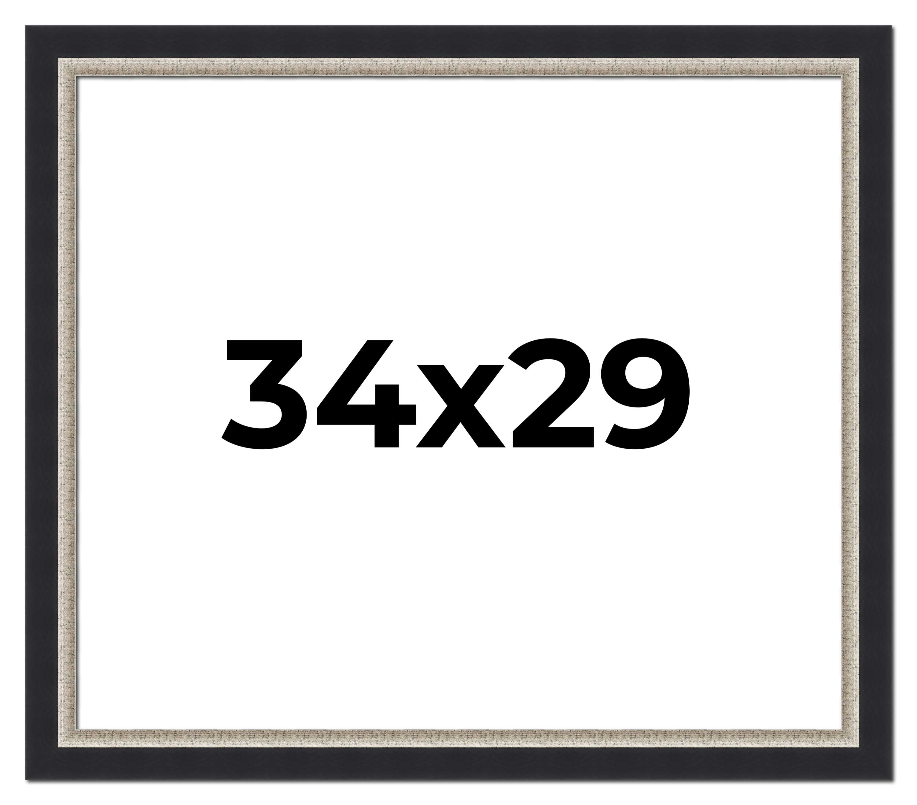 34x29 Frame Black Real Wood Picture Frame Width 2.25 Inches | Interior ...