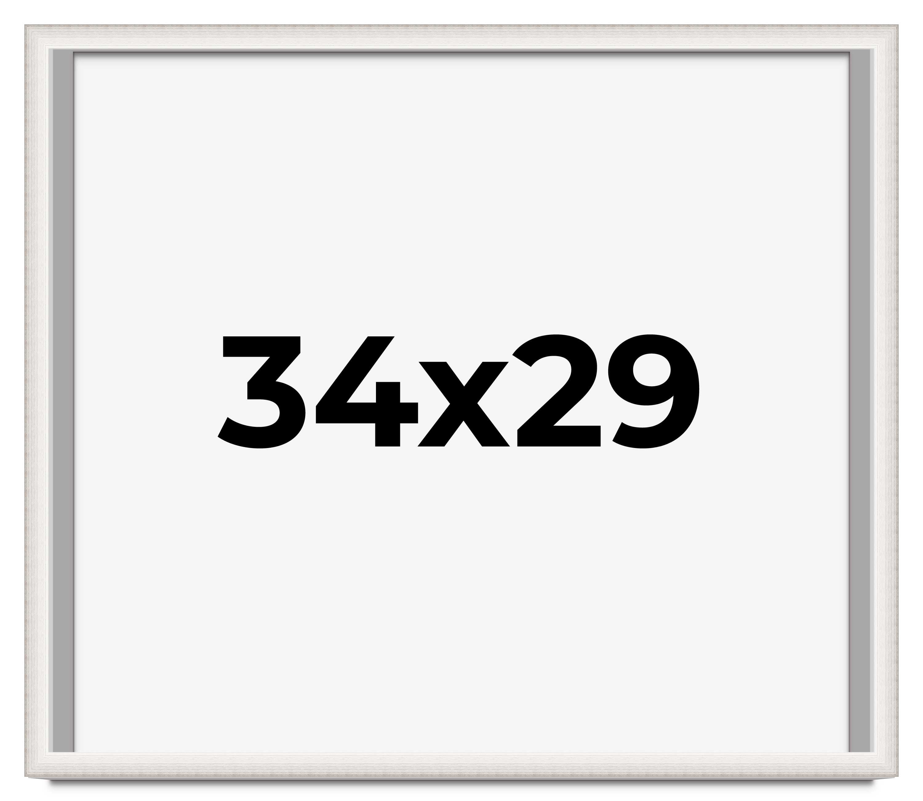 34x29 Shadow Box Silver Brushed Striped Display Frame | 1.625 Inches ...