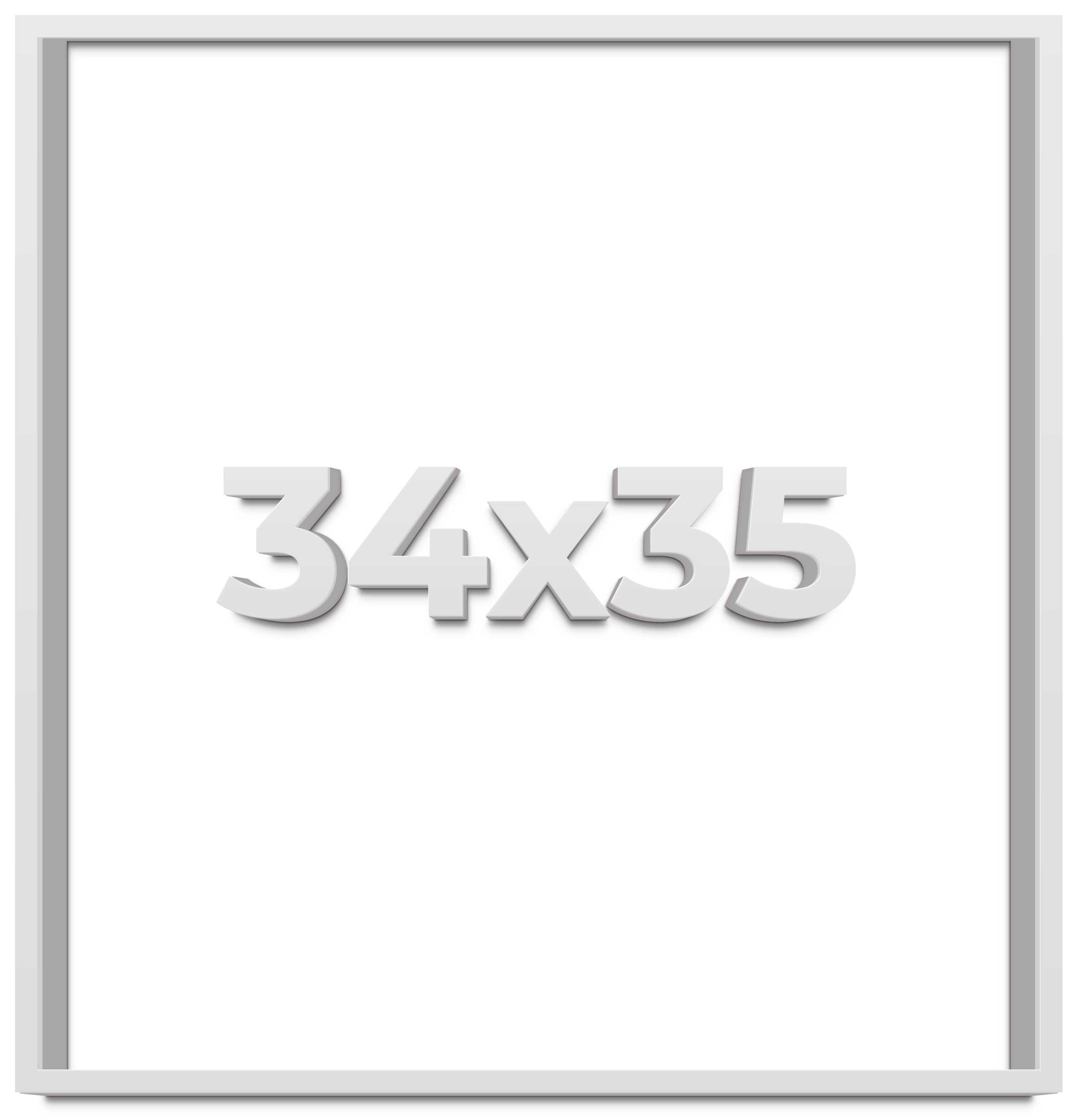 34x35 Shadow Box Frame White | 1 Inches Deep Real Wood Contemporary ...