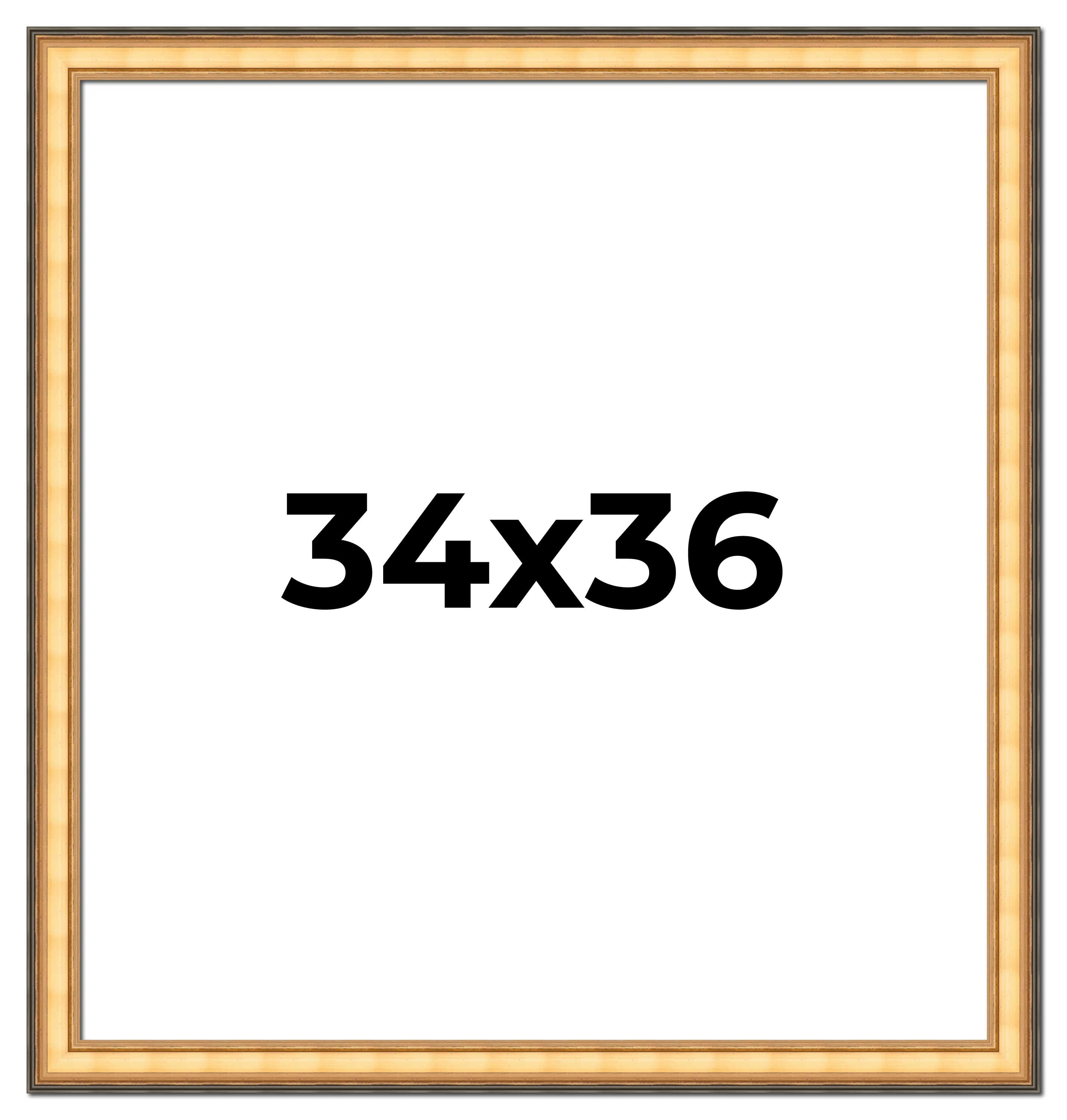 34x36 Frame Gold Plein Aire Solid Wood Picture Frame Width 2 Inches ...