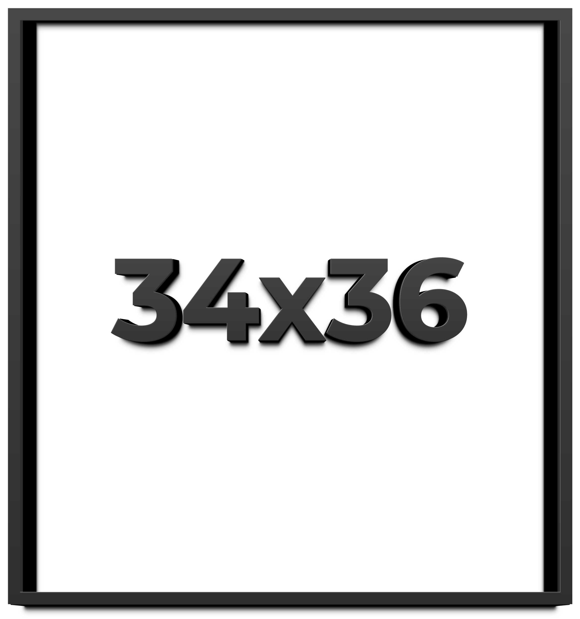 34x36 Shadow Box Frame Black | 2 Inches Deep Real Wood Contemporary ...