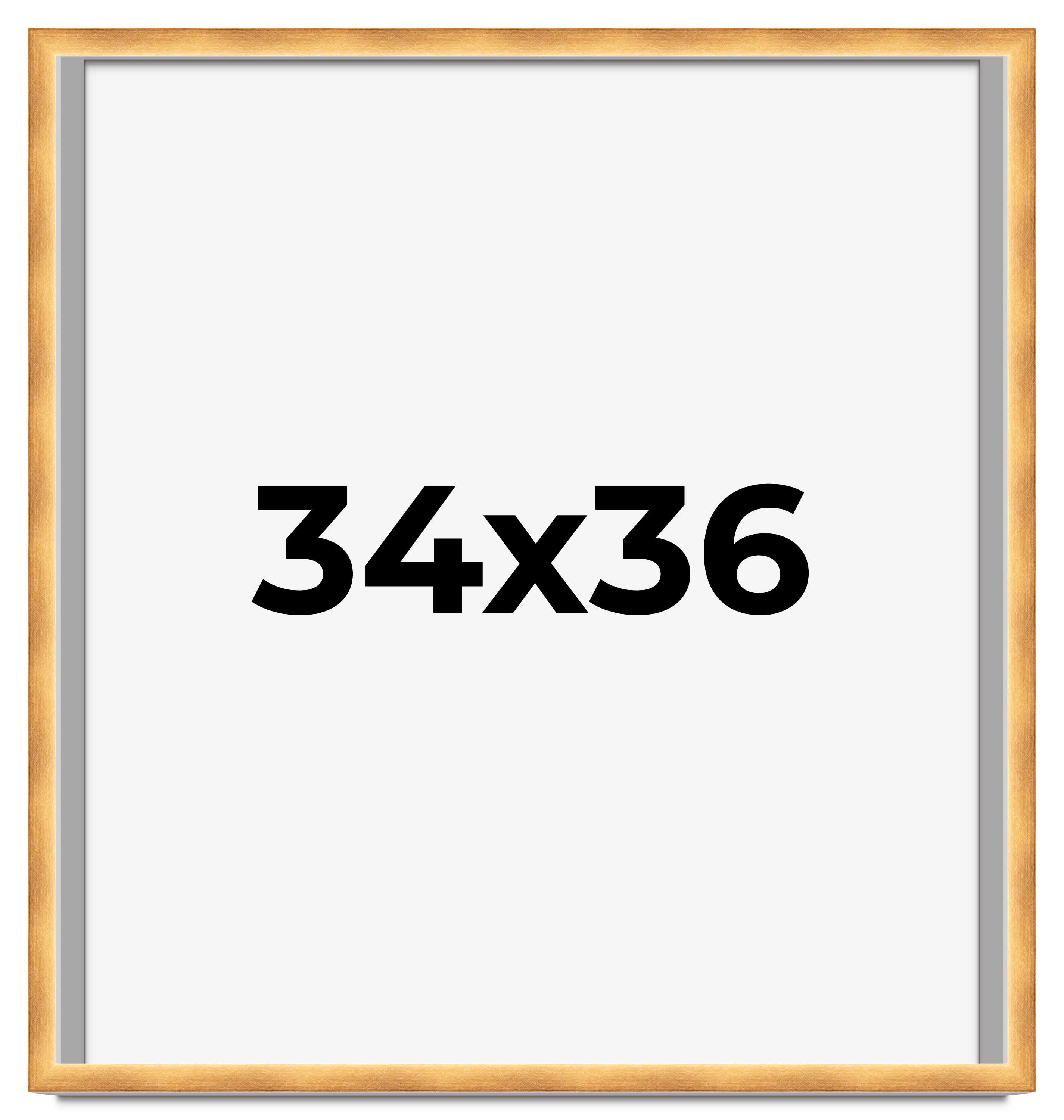 34x36 Shadow Box Gold Cross-Brushed Display Frame | 1.625 Inches Deep ...