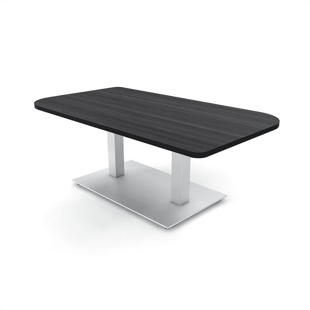 34x60" Small Duo Shaped Coffee Table With Square Metal Base - Walmart.com