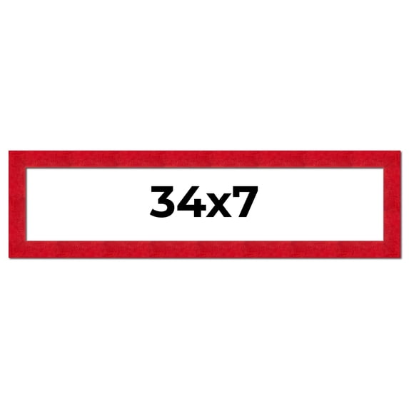 34x7 Frame Red Burl Solid Wood Picture Frame Width 1.75 Inches ...