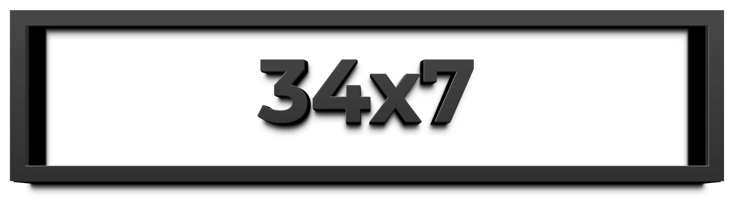 34x7 Shadow Box Frame Black | 2 Inches Deep Real Wood Contemporary ...