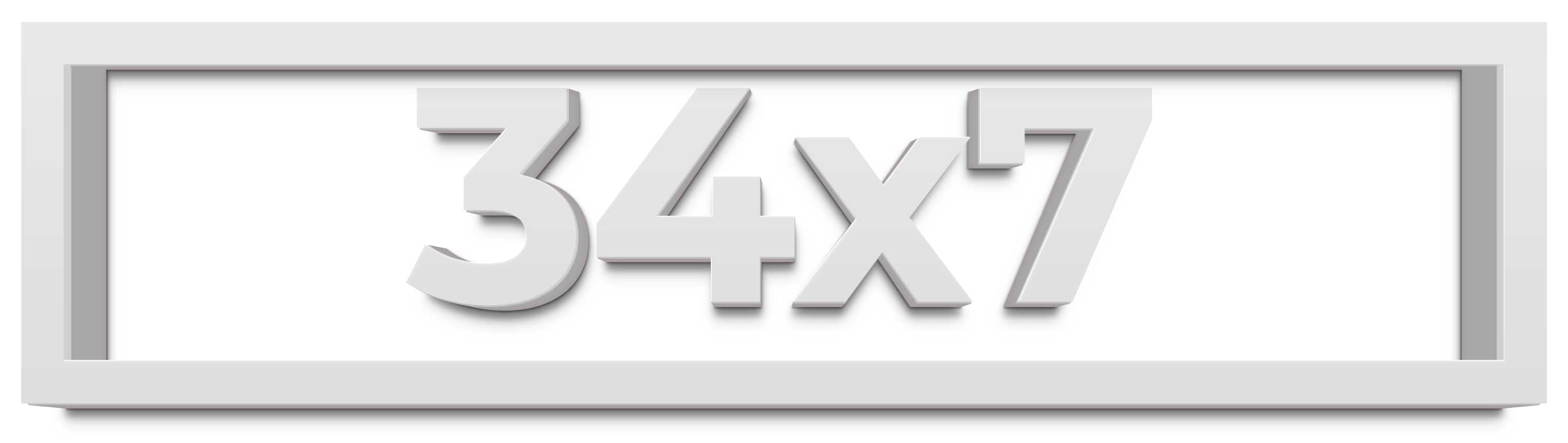 34x7 Shadow Box High Gloss White Display Frame | 1.625 Inches Deep | 1 ...