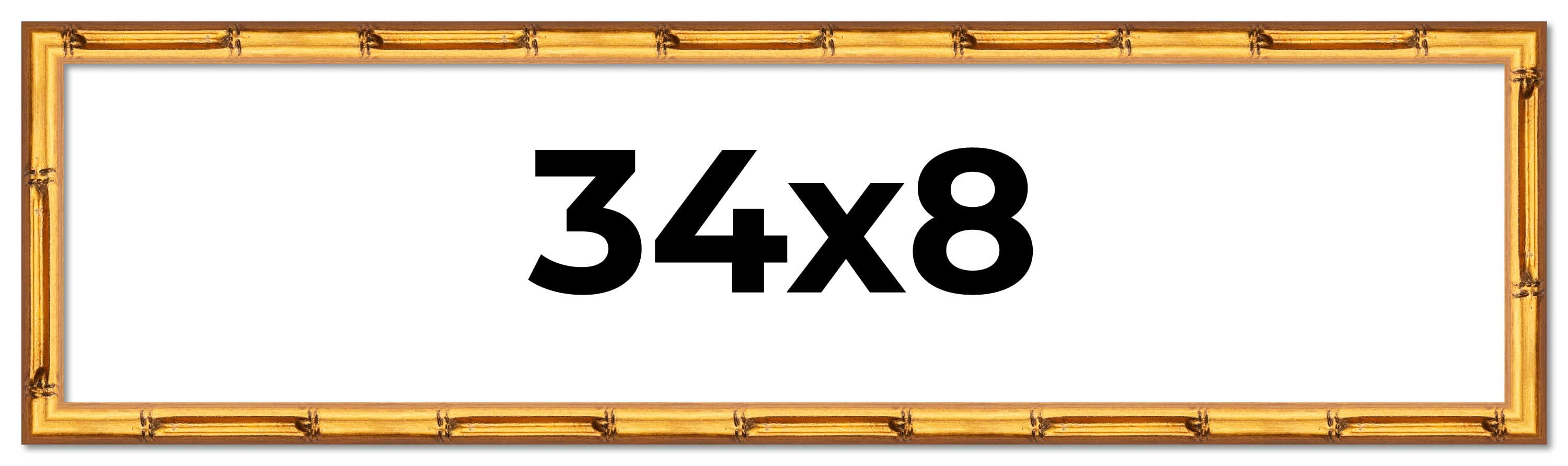 34x8 Frame Gold Bamboo Picture Frame - Complete Modern Photo Frame ...