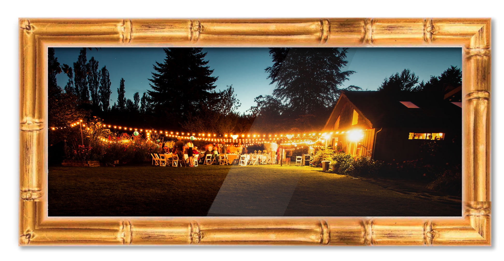 34x9 Frame Gold Bamboo Picture Frame - Complete Modern Photo Frame ...