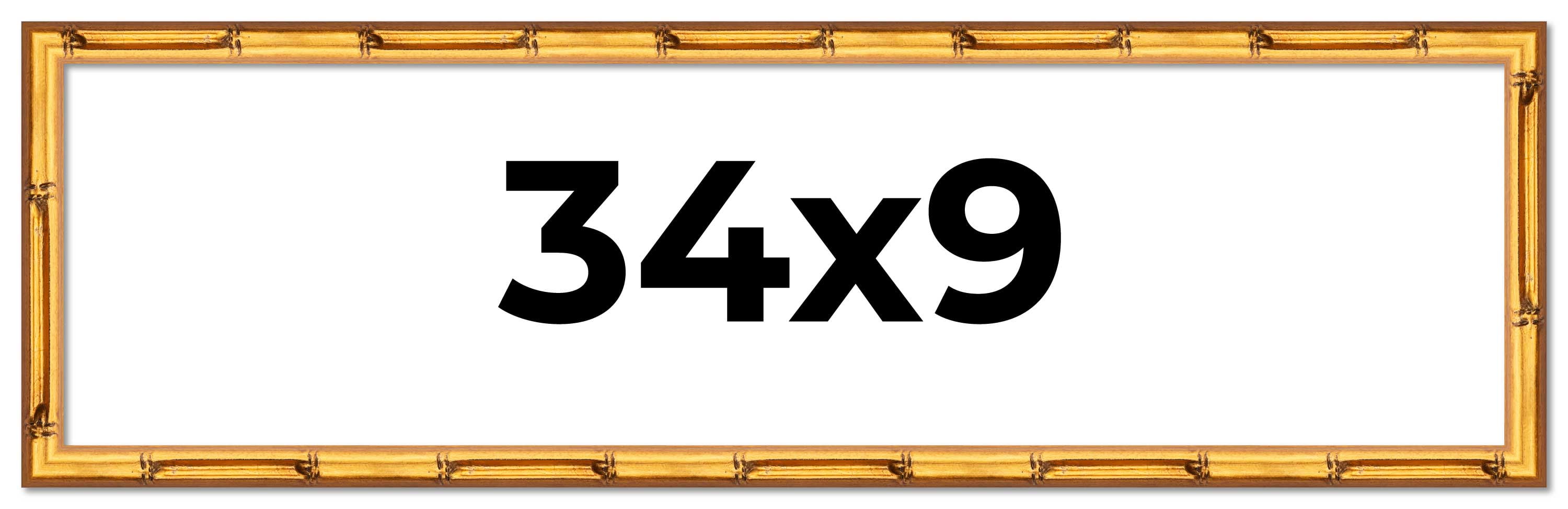 34x9 Frame Gold Bamboo Picture Frame - Complete Modern Photo Frame ...