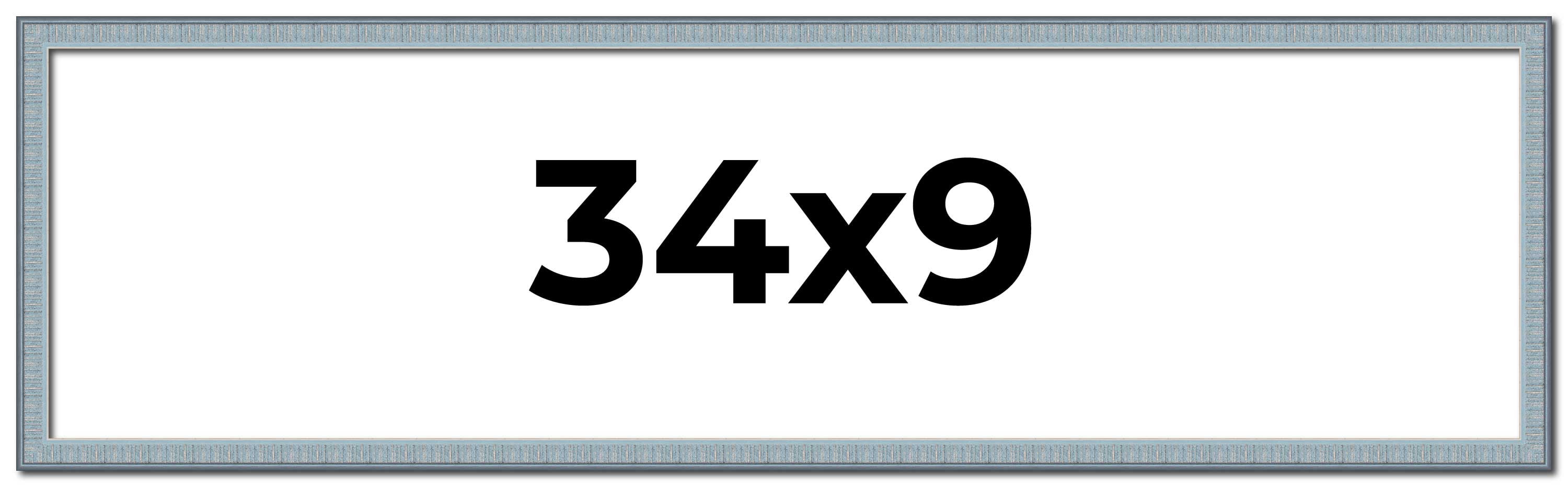 34x9 Frame Rustic Sky Blue Solid Wood Picture Frame | 0.75 Inch ...