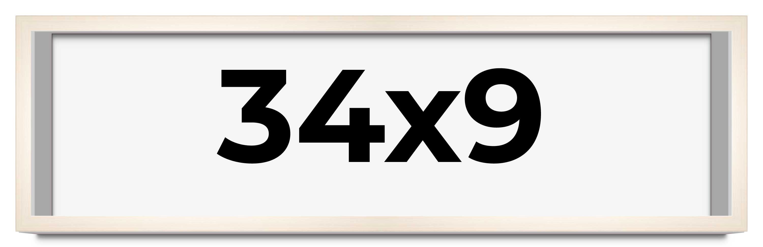 34x9 Frame White Wash Solid Wood Picture Frame | 0.75 Inch Moulding ...