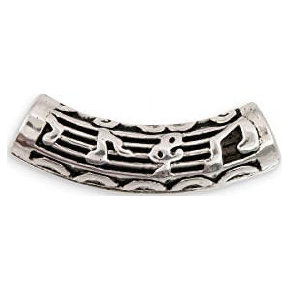 34x9mm Music Note Large Hole Pewter Curved Tube Bead (Package of 1 ...